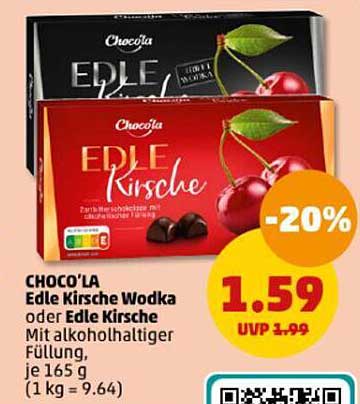 Chocol'a Edle Kirsche Wodka Oder Edle Kirsche Angebot bei Penny