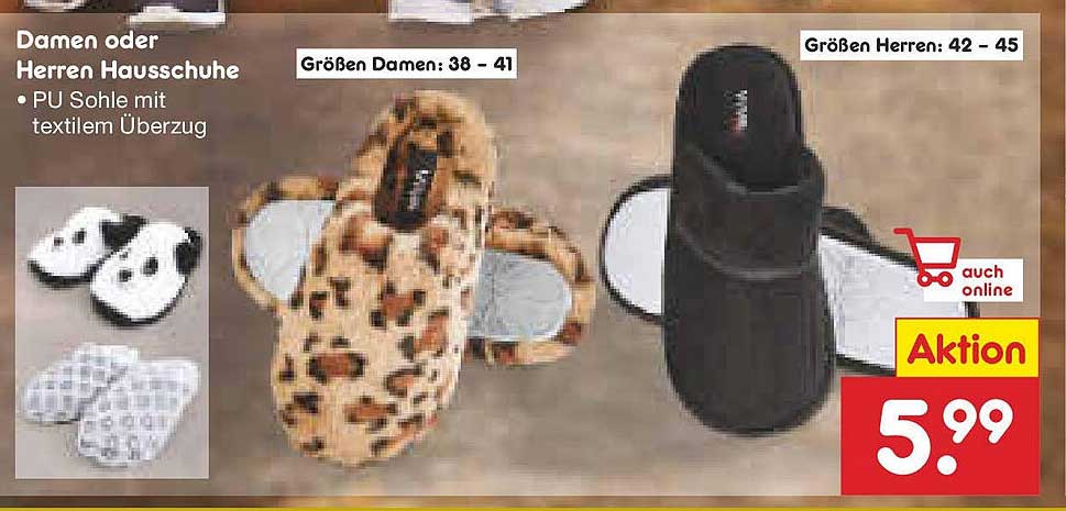 Damen Oder Herren Hausschuhe Angebot bei Netto Marken-Discount ...