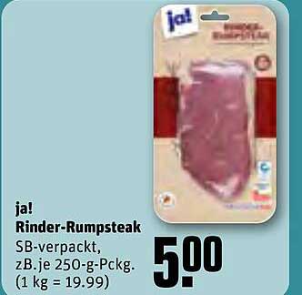 Ja! Rinder-Rumpsteak Angebot bei REWE - ProspektGuru.de
