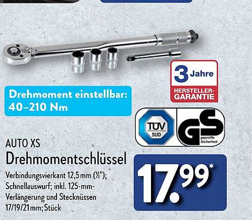 Auto Xs Drehmomentschlüssel Angebot bei Aldi Nord - ProspektGuru.de