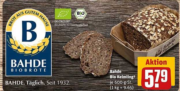 Bahde Bio Keimling Angebot bei REWE Center
