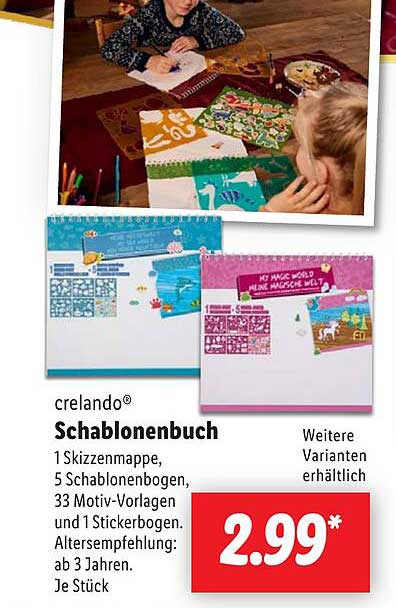 Crelando® Schablonenbuch Angebot bei Lidl