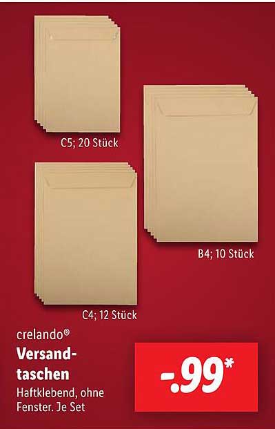 Crelando® Versandtaschen Angebot bei Lidl