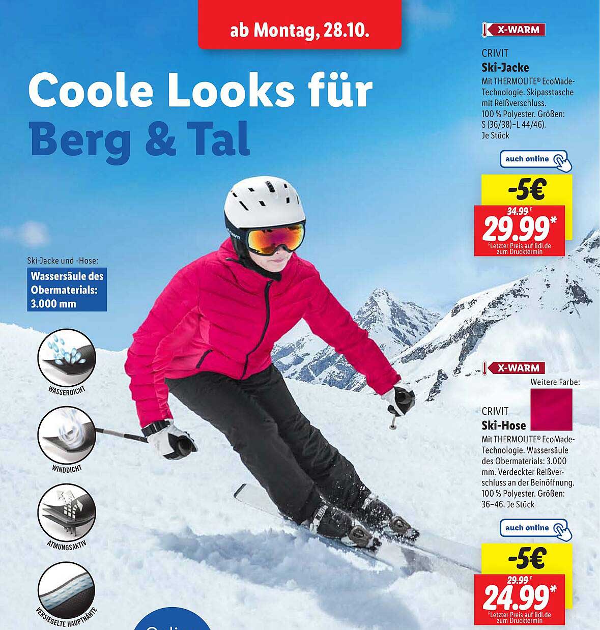 Crivit Ski-Jacke Crivit Ski-Hose Angebot bei Lidl - ProspektGuru.de