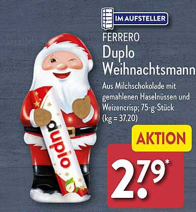 Ferrero Duplo Weihnachtsmann Angebot bei Aldi Nord
