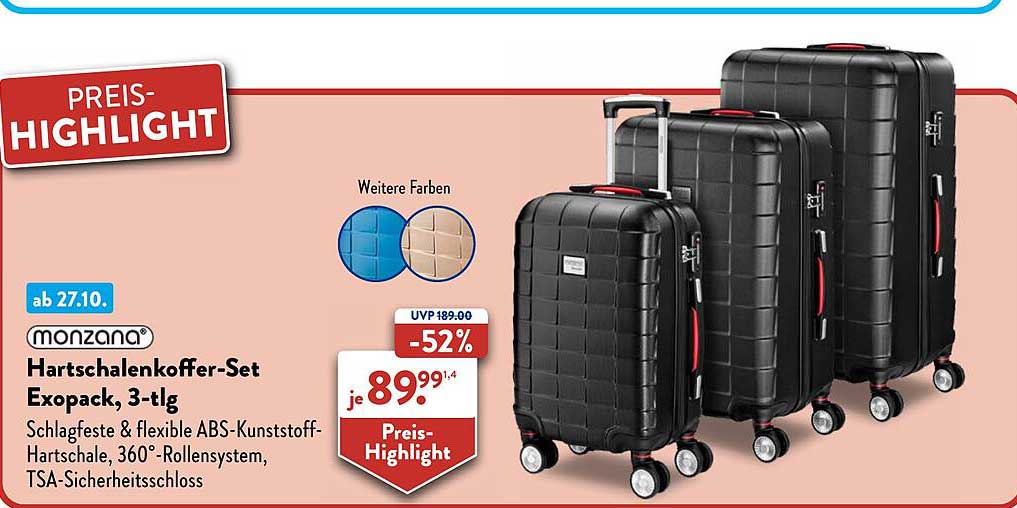 Hartschalenkoffer-Set Exopack, 3-Tlg Angebot bei Aldi Nord