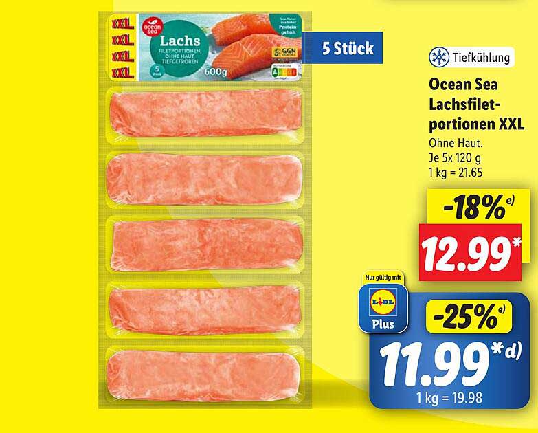 Ocean Sea Lachsfiletportionen Xxl Angebot bei Lidl - ProspektGuru.de