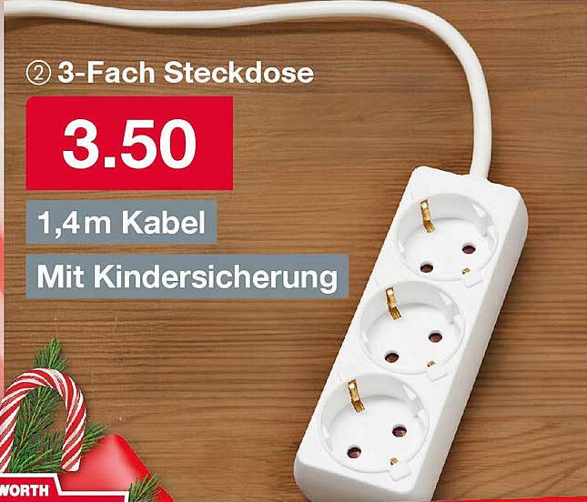 3-Fach Steckdose Angebot bei Woolworth