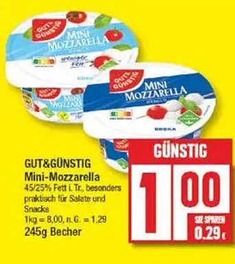 Gut&Günstig Mini-Mozzarella Angebot bei Edeka