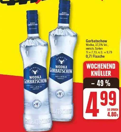 Wodka Gorbatschow Angebot bei Edeka