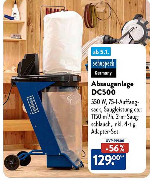Scheppach Absauganlage Dc500 Angebot bei Aldi Süd - ProspektGuru.de