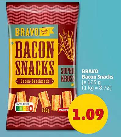 Bravo Bacon Snacks 125 G Angebot bei Penny - ProspektGuru.de