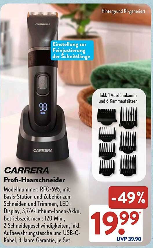Carrera Akku-Haarschneider Modell Rfc-695 Angebot bei Aldi Nord ...