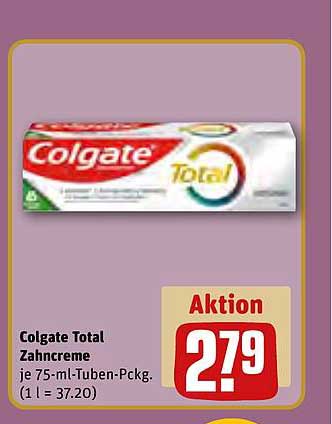 Colgate Total Zahnpasta, Verschiedene Sorten, 75-Ml-Tuben Angebot bei ...