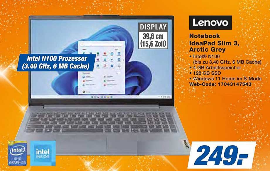Lenovo Notebook Ideapad Slim 3 Angebot bei Expert - ProspektGuru.de