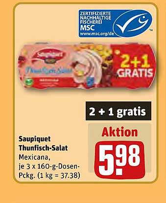 Saupiquet Thunfisch-Salat Mexicana, Je 3 X 160-G-Dosen-Pckg. (1 Kg = 37 ...