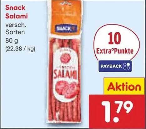 Snack Salami Versch. Sorten 80 G Angebot bei Netto Marken-Discount ...