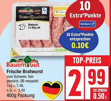Frische Bratwurst Angebot bei Edeka
