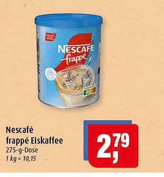 Nescafé Frappé Typ Eiskaffee 275G Dose Angebot bei WEZ - ProspektGuru.de