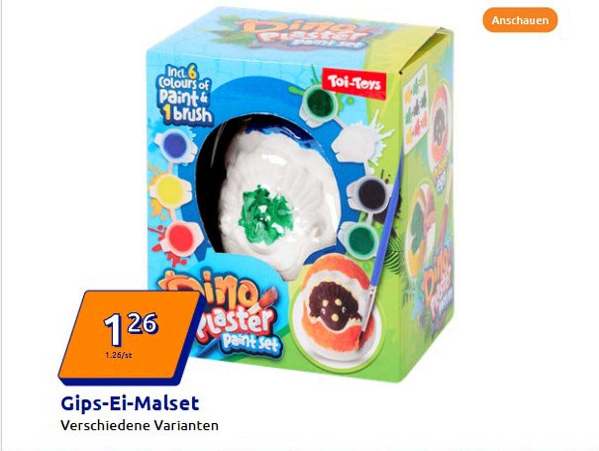 Gips-Ei-Malset - Verschiedene Varianten Angebot bei Action
