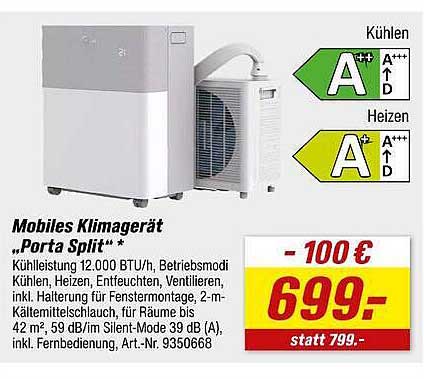 Mobiles Klimagerät „Porta Split“ Angebot bei toom Baumarkt ...
