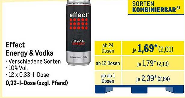 Effect Energy & Vodka 0,33-L-Dose - Verschiedene Sorten Angebot bei ...