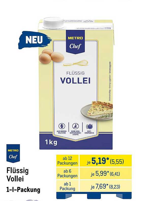 Flüssig Vollei 1 Kg - Metro Chef Angebot bei METRO - ProspektGuru.de