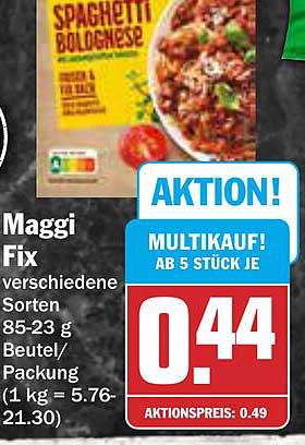 Maggi Fix Spaghetti Bolognese 85 G Angebot bei AEZ - ProspektGuru.de