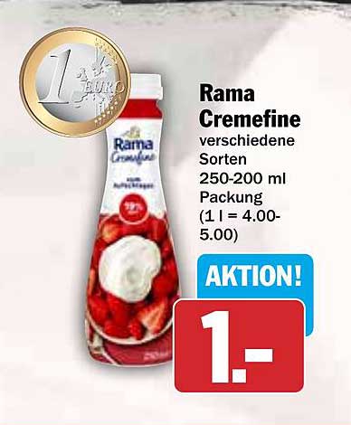 Rama Cremefine Verschiedene Sorten 250-200 Ml Packung Angebot bei Hit ...