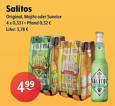 Salitos - Original, Mojito Oder Sunrise 4 X 0,33 L Angebot bei Getränke ...
