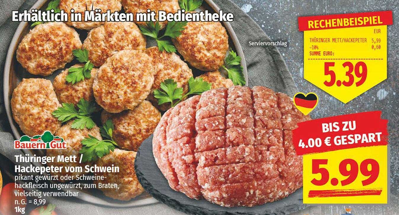 Thüringer Mett / Hackepeter Vom Schwein Angebot bei nah & gut ...