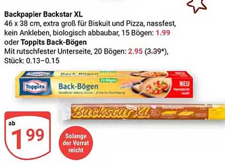 Backpapier Backstar Xl Angebot bei Globus - ProspektGuru.de