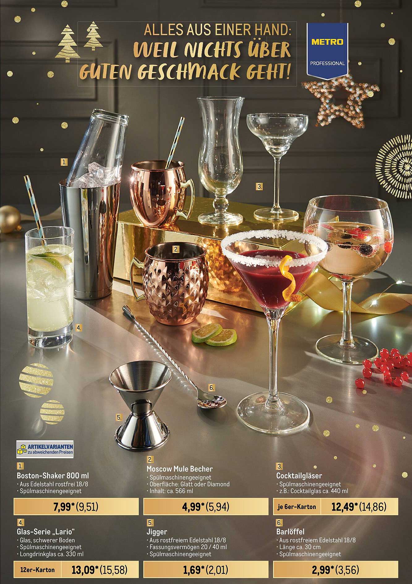 Boston-Shaker 800 Ml Moscow Mule Becher Cocktailgläser Jigger Barlöfel ...