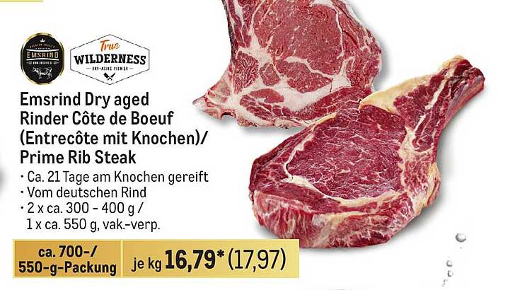 Emsrind Dry Aged Rinder Côte De Boeuf (Entrecôte Mit Knochen)/ Prime ...