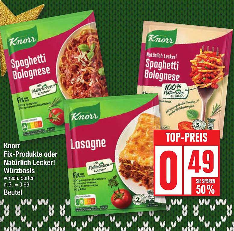 Knorr Spaghetti Bolognese Knorr Lasagne Angebot bei Edeka