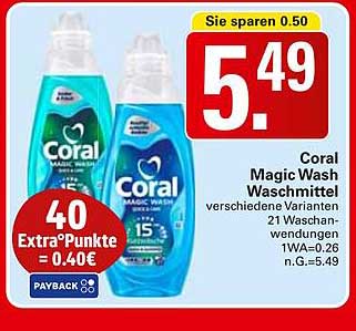 Coral Magic Wash Waschmittel Verschiedene Varianten Angebot bei WEZ ...