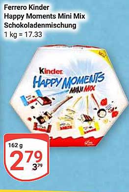 Ferrero Kinder Happy Moments Mini Mix Schokoladenmischung Angebot bei ...