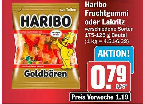 Haribo Lakritz Oder Fruchtgummi Versch. Sorten, 160 - 175 G Angebot bei ...