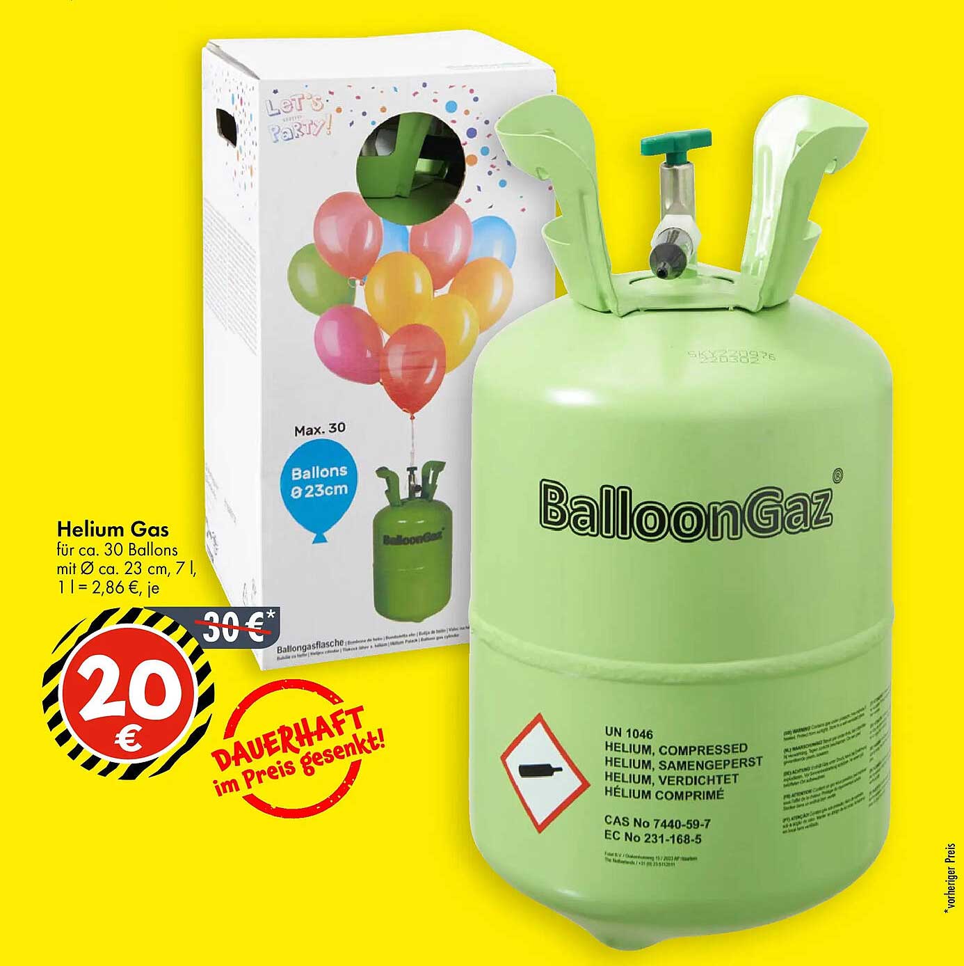 Helium Gas Für Ca. 30 Ballons Mit Ø Ca. 23 Cm Angebot bei TEDi ...