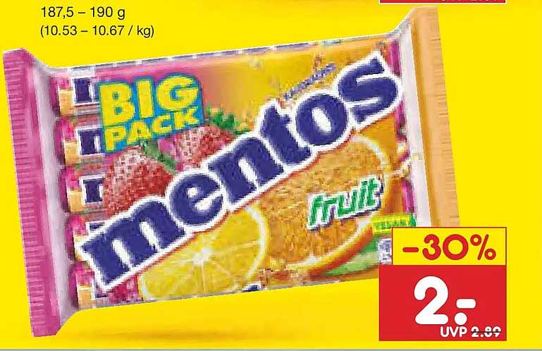 Mentos Big Pack Fruits Angebot bei Netto Marken-Discount - ProspektGuru.de