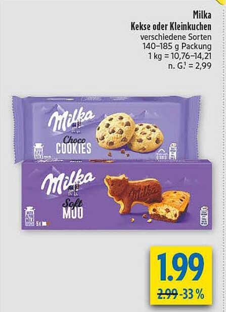 Milka Gebäck Oder Kleinkuchen Versch. Sorten 132-185-G-Packung (1 Kg Ab ...