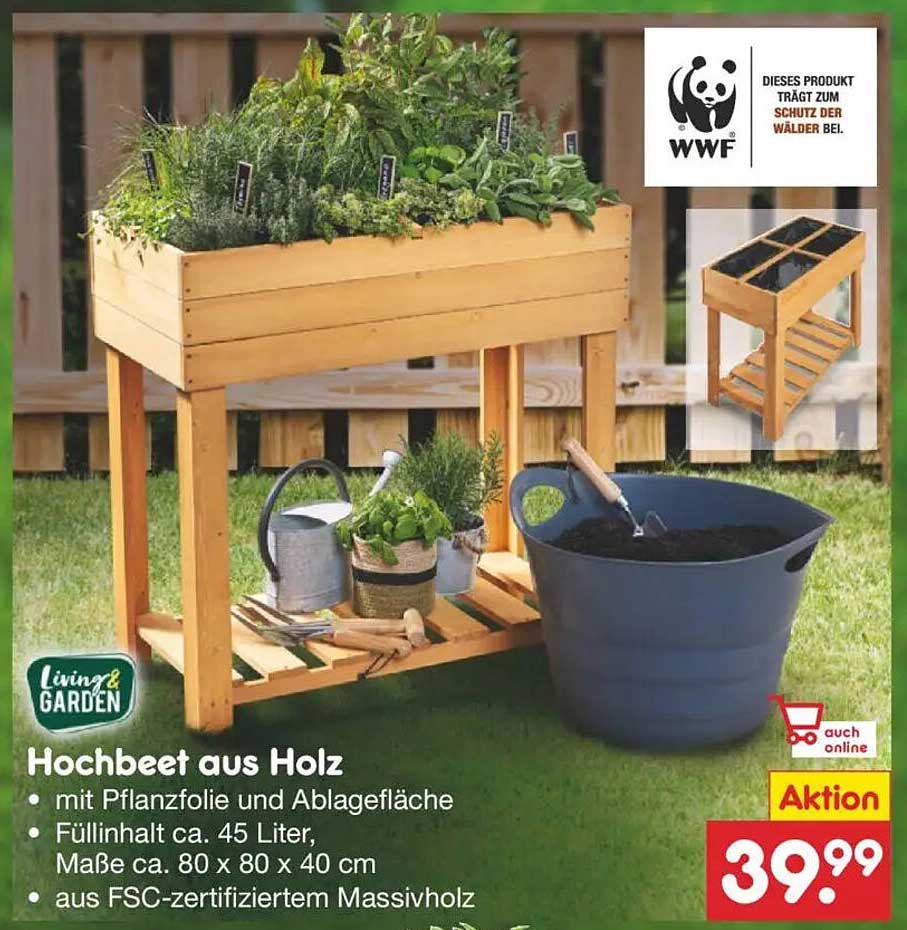 Hochbeet Aus Holz Angebot bei Netto Marken-Discount - ProspektGuru.de