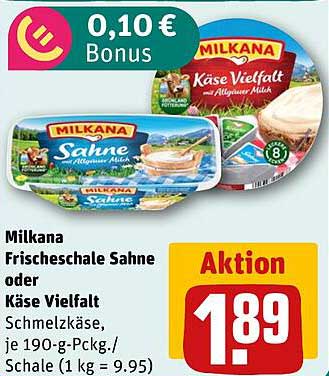 Milkana Frischeschale Sahne Oder Käse Vielfalt Angebot bei REWE