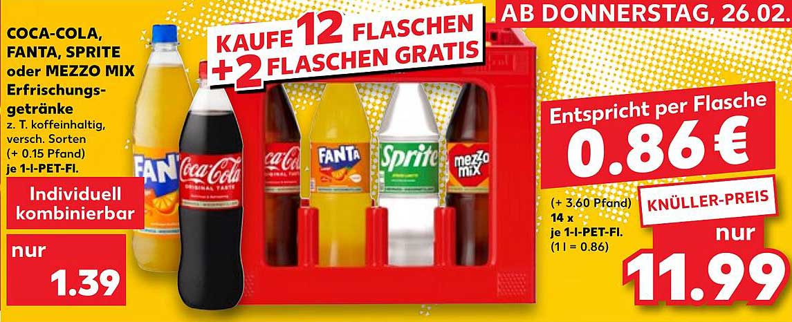 Coca-Cola, Fanta, Sprite Oder Mezzo Mix Erfrischungsgetränke Z. T ...