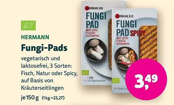 Hermann Fungi-Pads Angebot bei BioMarkt - ProspektGuru.de