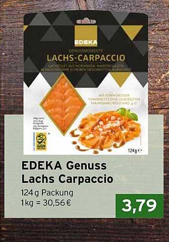 Edeka Genuss Lachs Carpaccio Angebot bei CAP Markt - ProspektGuru.de