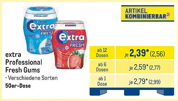 Extra Professional Fresh Gums - Verschiedene Sorten 50Er-Dose Angebot ...