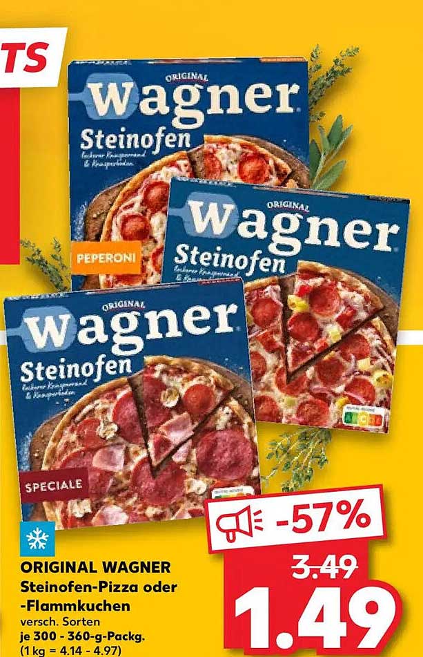 Original Wagner Steinofen-Pizza Oder -Flammkuchen Verschiede Sorten ...