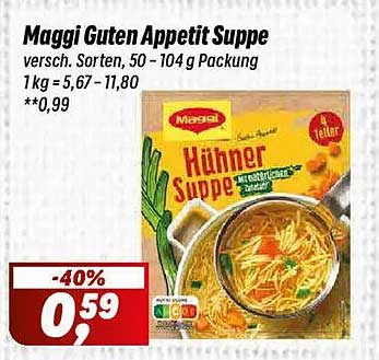 Maggi Guten Appetit Suppe Verschieden. Sorten, 50 – 104 G Packung ...