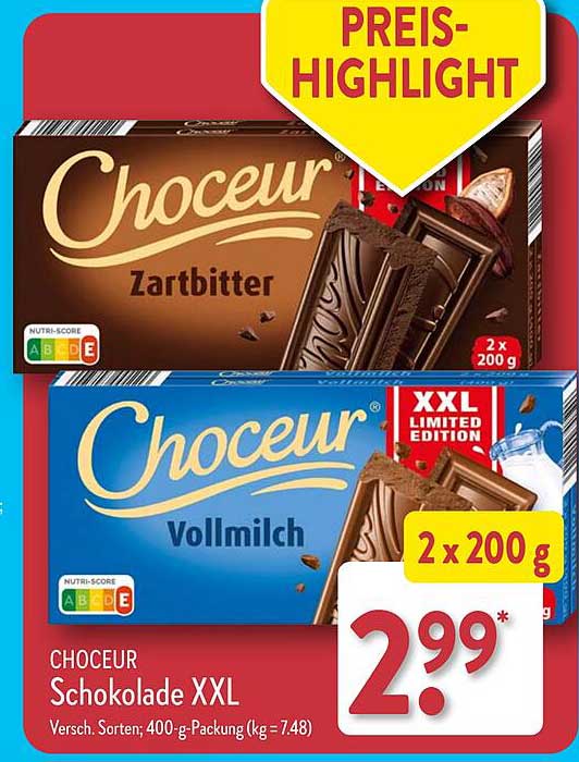 Choceur Schokolade Xxl Angebot bei Aldi Nord